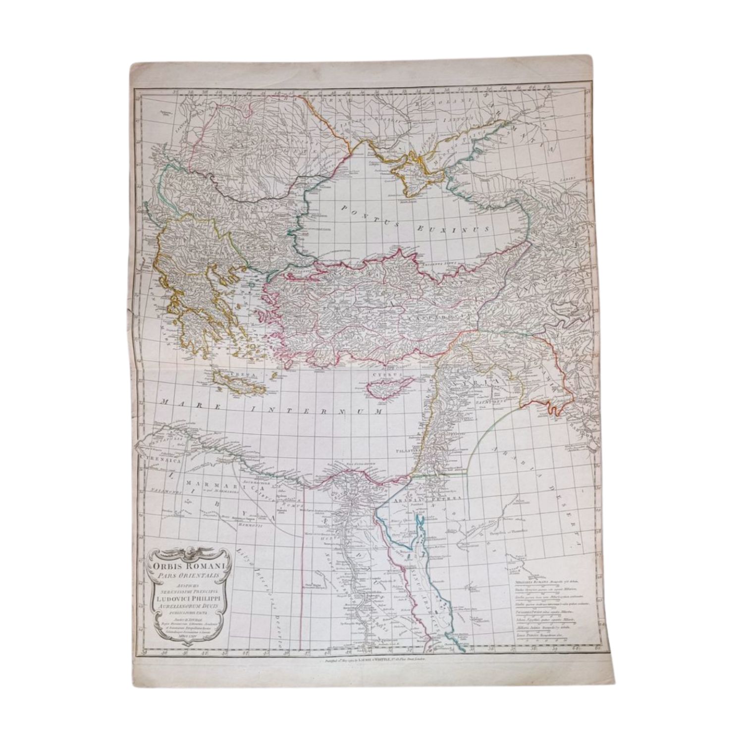Χάρτης της Ανατολικής Ρωμαϊκής αυτοκρατορίας 1794 - Platon Antiques